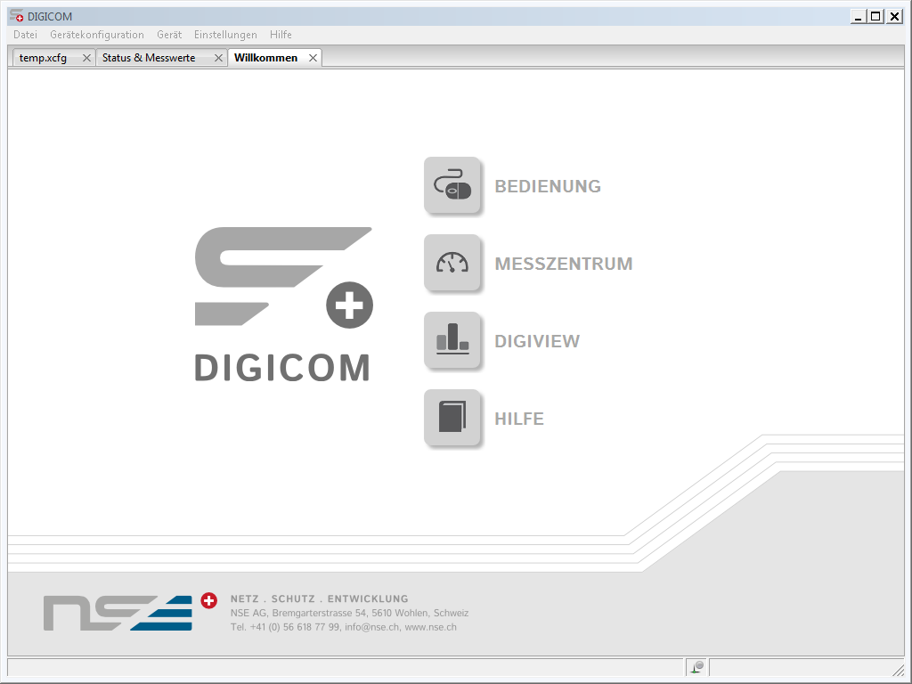DIGICOM: Bediensoftware für SAVE Schutzgeräte